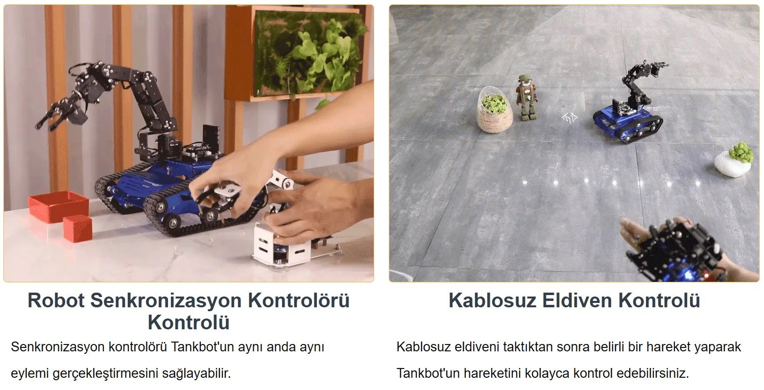 Hiwonder Tankbot Track Robotik Kollu Paletli Robot Araba STM32 Programlama