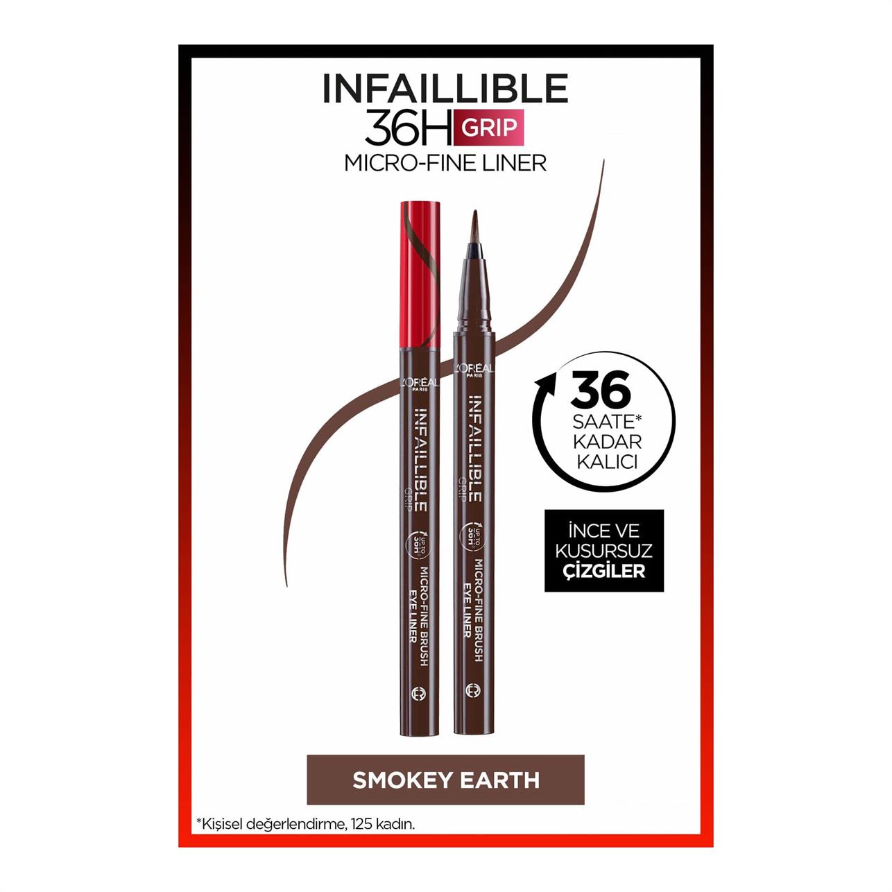 Loreal Paris Infaillible Micro Fine Brush Eyeliner 02 Smokey Earth - Platin