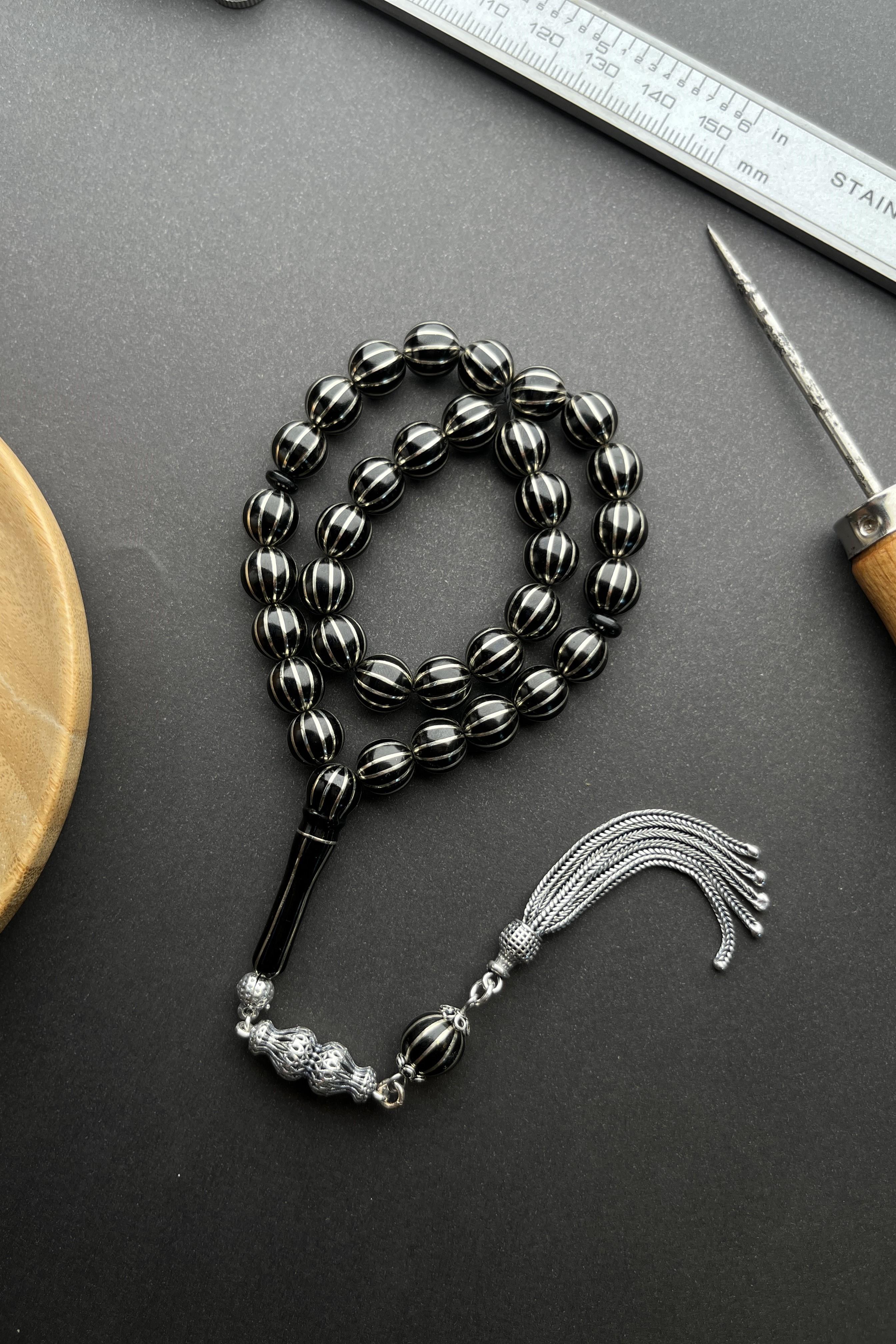 Küre Tasarım Gümüş İşlemeli Gürcistan Oltusu - Dergah Tesbih