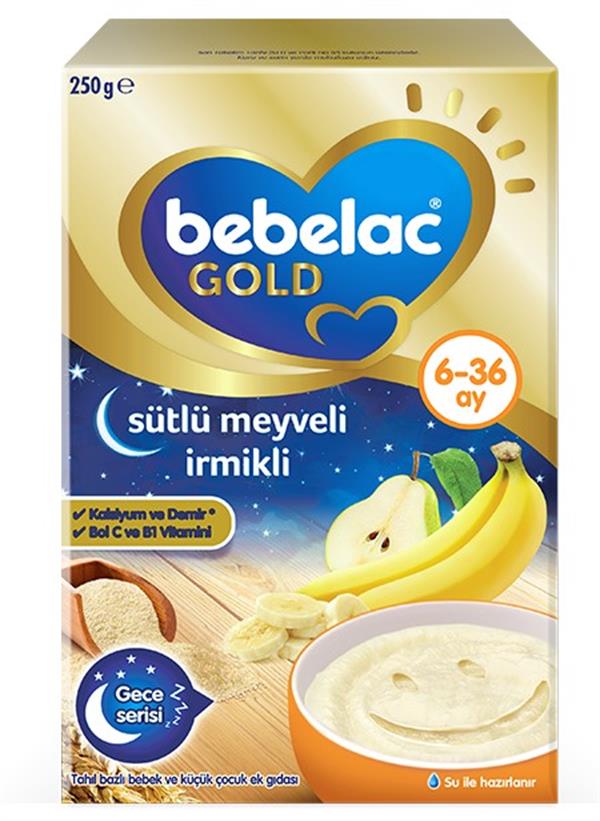 Bebelac Gold Sütlü Meyveli İrmikli 250 Gr Kaşık Maması - Minimoda