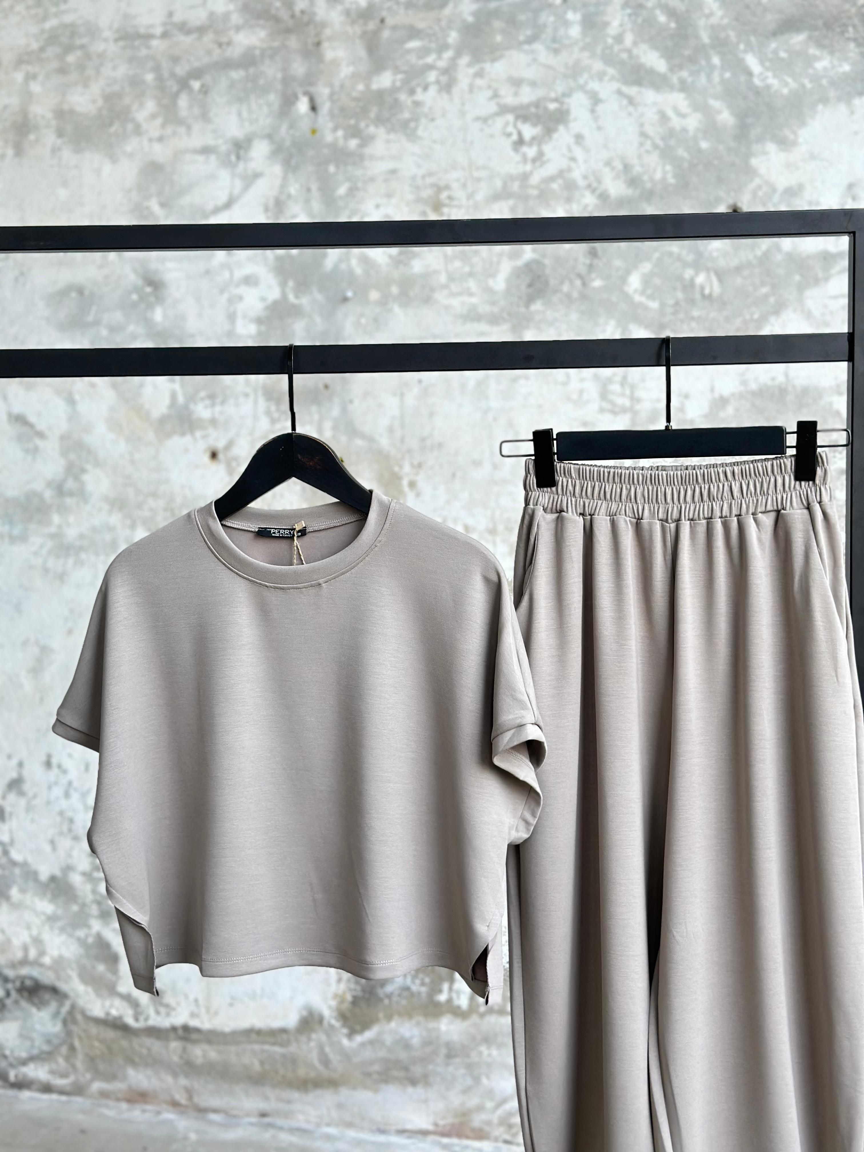 Modal Kumaş Şalvar Takım (Vizon)|By Pakize