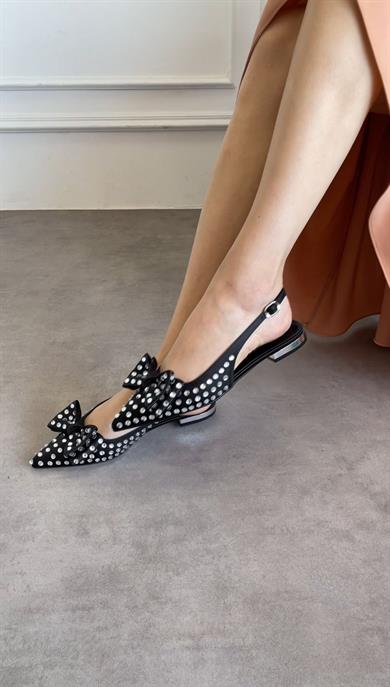 Zarif Fiyonk Detayı ve Taş Işıltısıyla Göz Kamaştıran Siyah Reng 1 cm ...