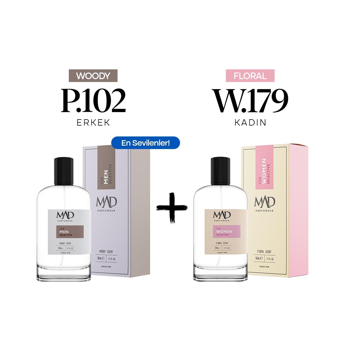 P102 Erkek W179 Kadın 50 ml 2li Selective Parfüm Seti