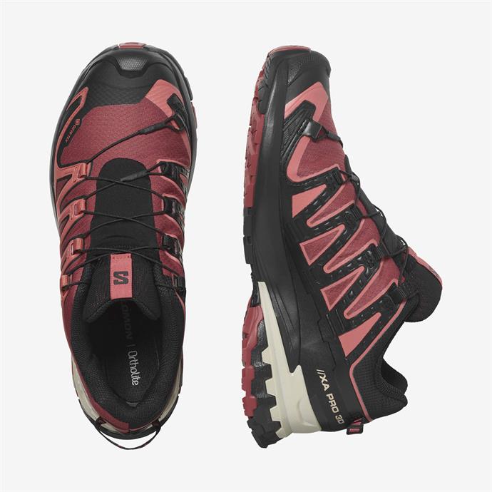 Salomon Xa Pro 3D V9 Gore-Tex Kadın Outdoor Ayakkabı - Kırmızı