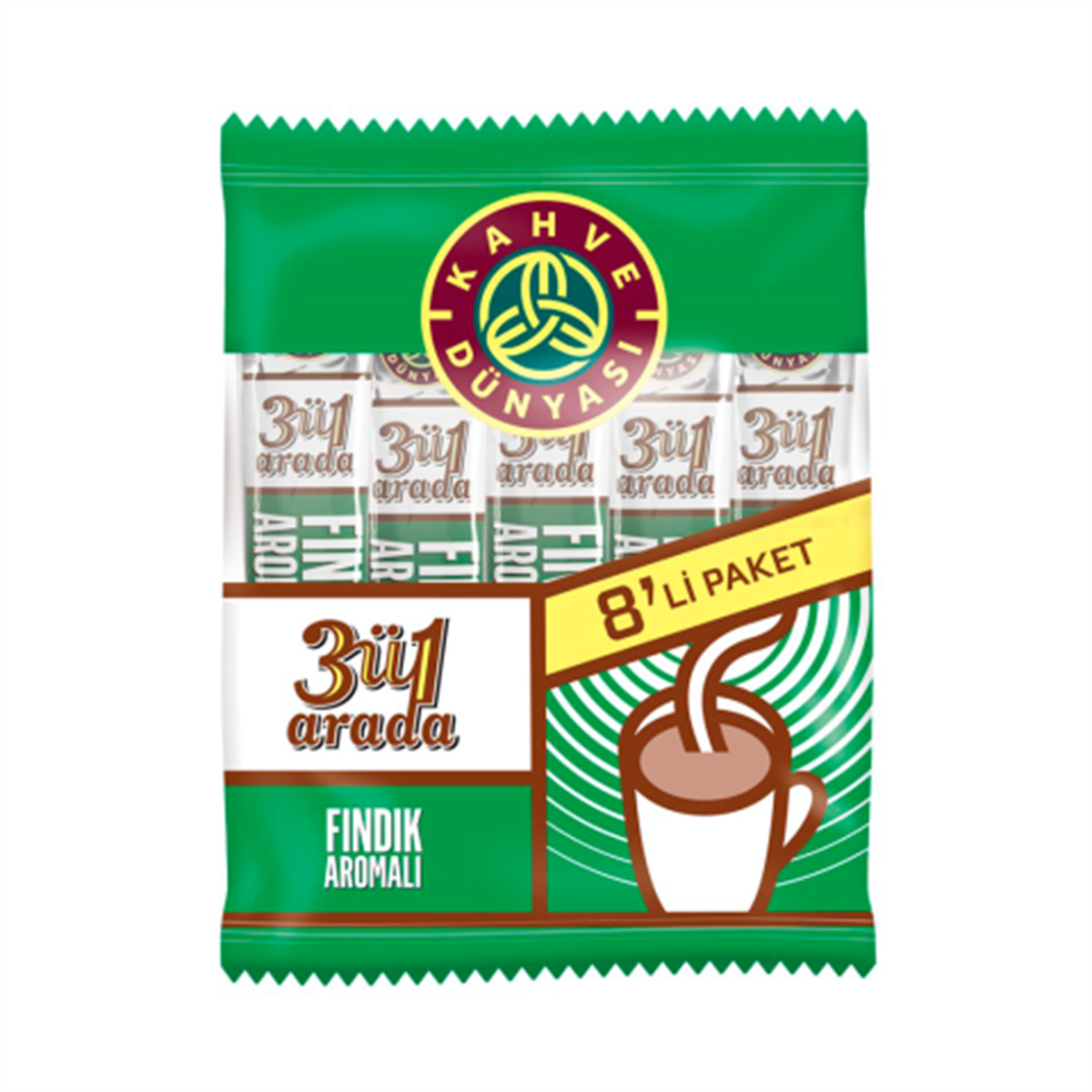 Kahve Dünyası 3'ü 1 Arada 8'li Fındık Aromalı