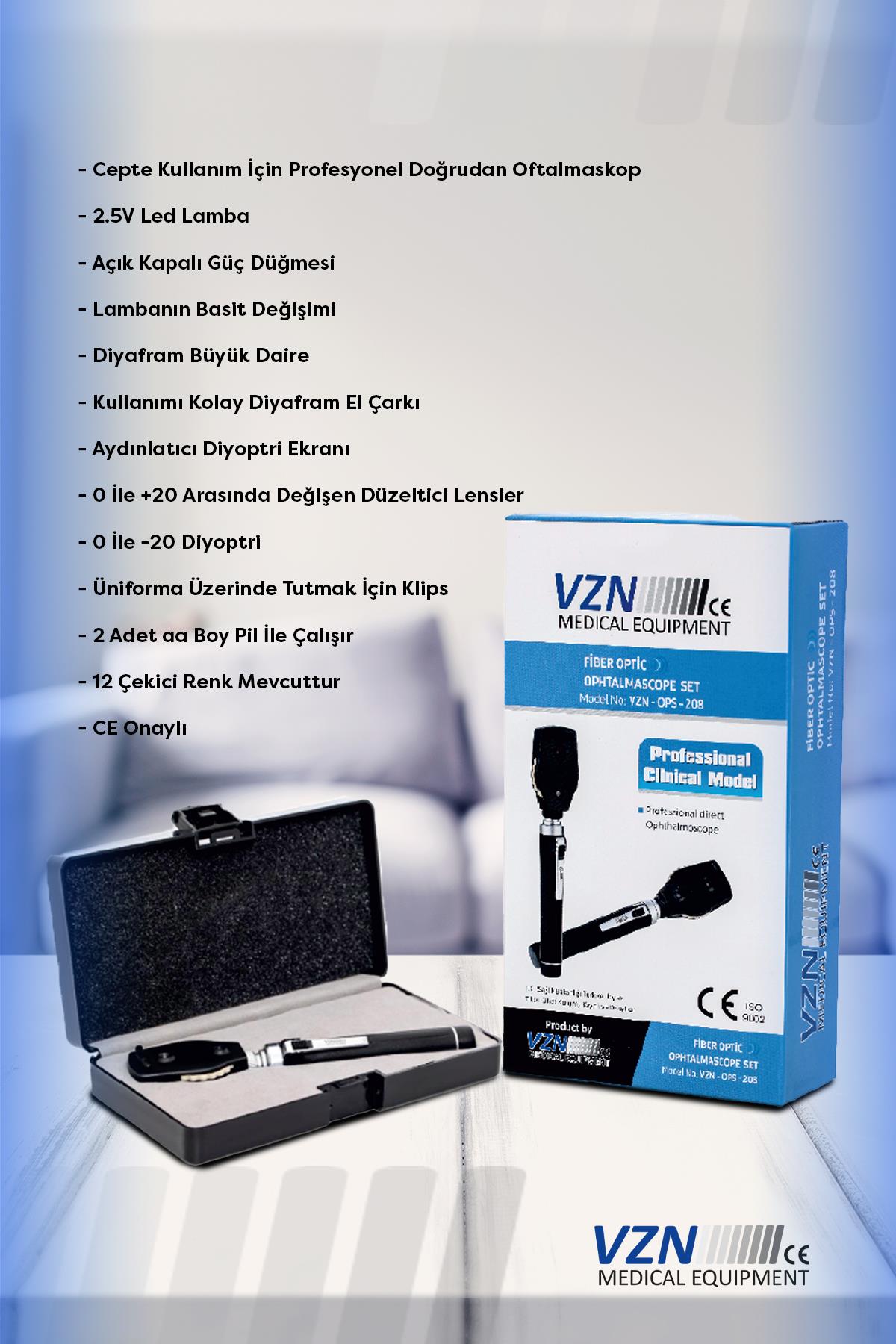 VZN Fiber Optik Oftalmaskop Set VZN-OPS-208