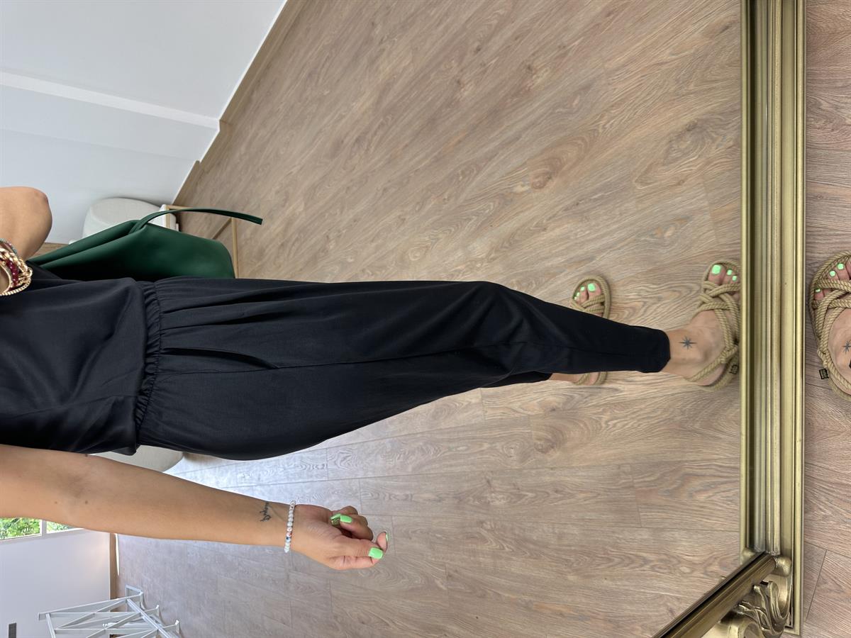 %100 Modal Şalvar Pantolon-Siyah