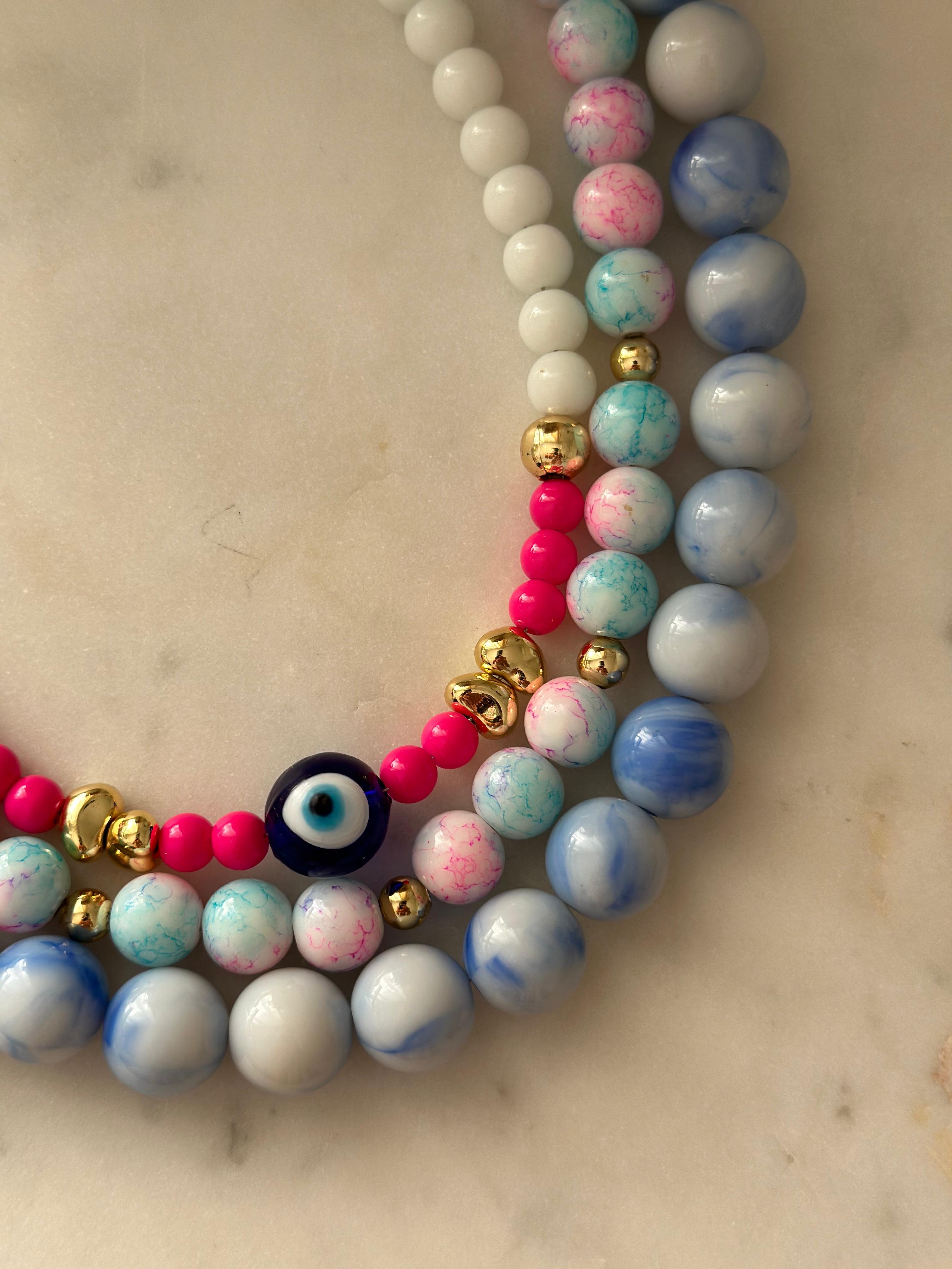 Mavi Boncuk Tasarım Kolye