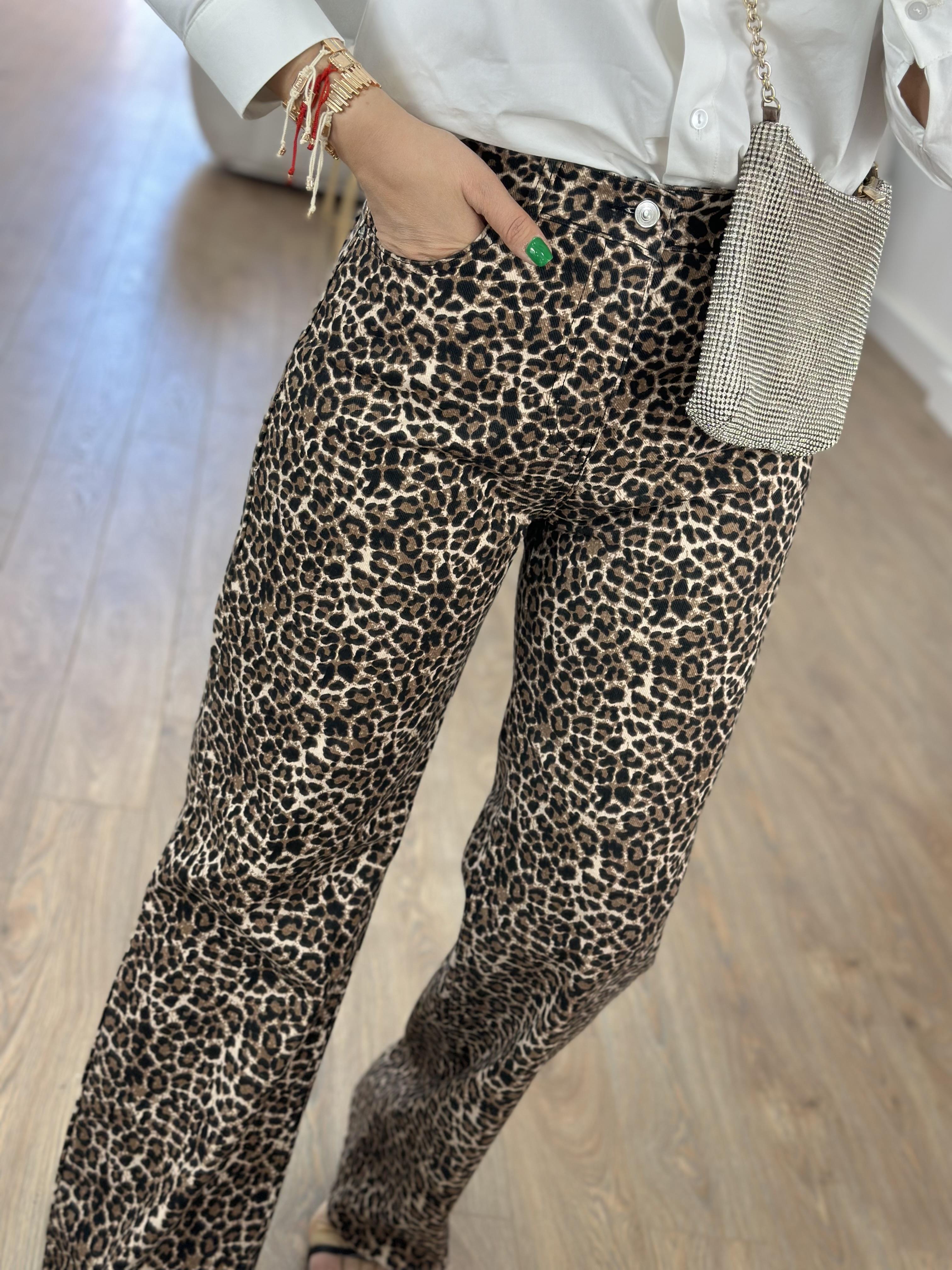 Orijinal Marka Mini Leopar Desen Jean