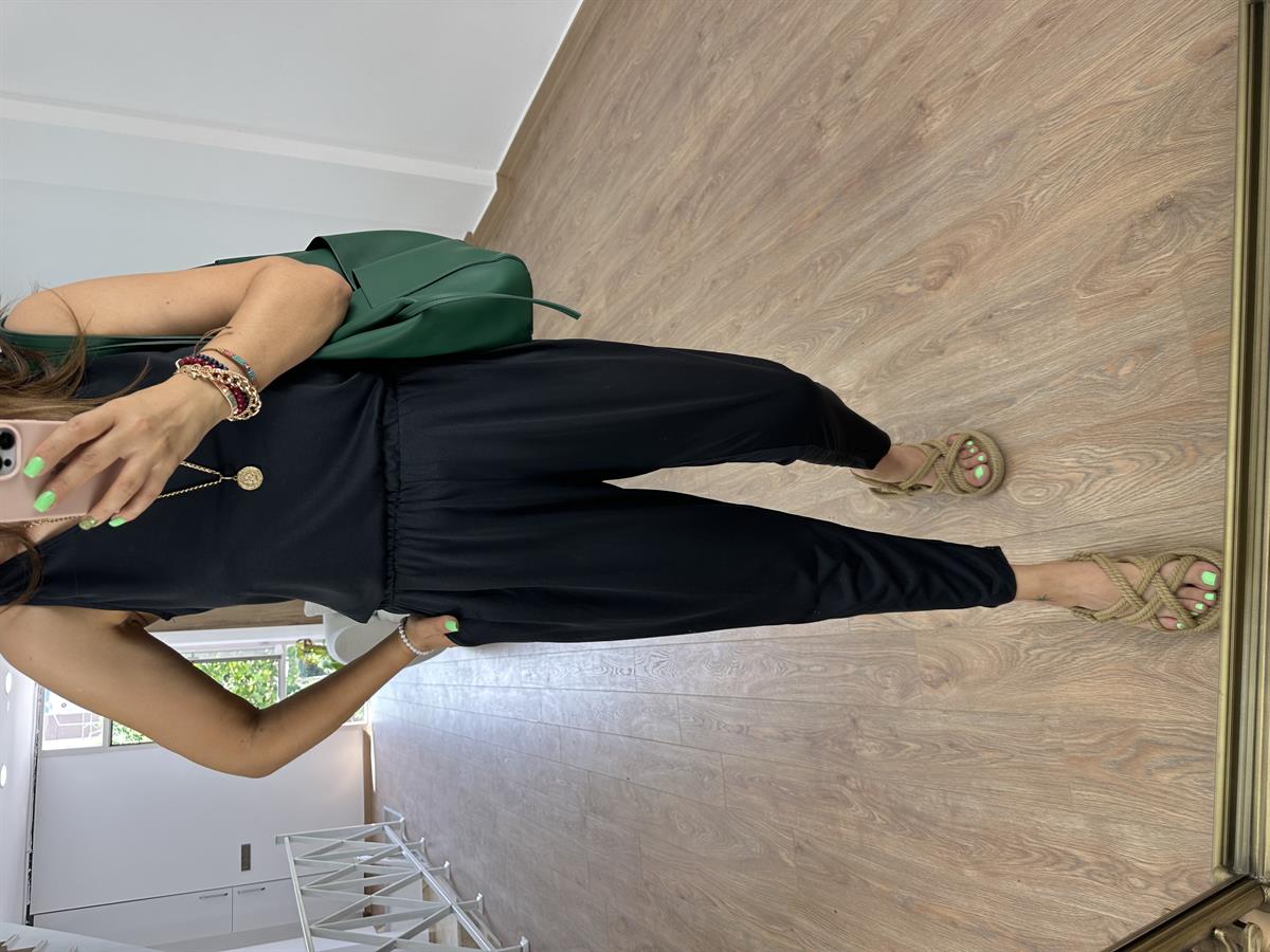 %100 Modal Şalvar Pantolon-Siyah