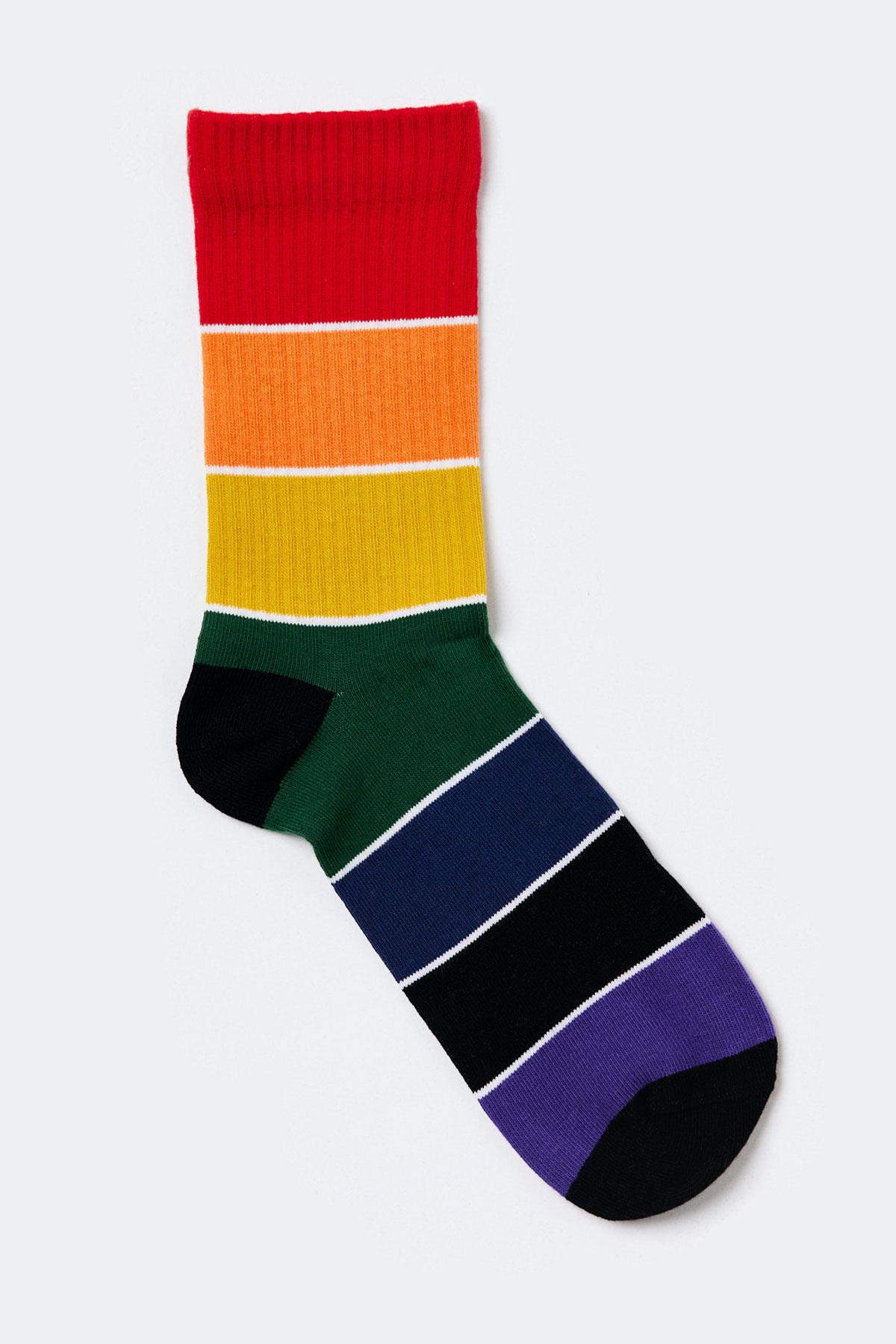 Multicolor Art Soket Çorap Desenli