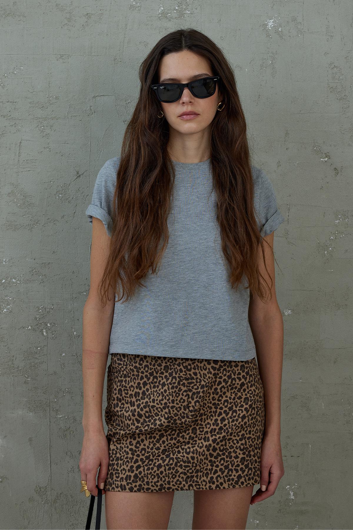 Kahverengi Leopar Mini Etek | Suud Collection