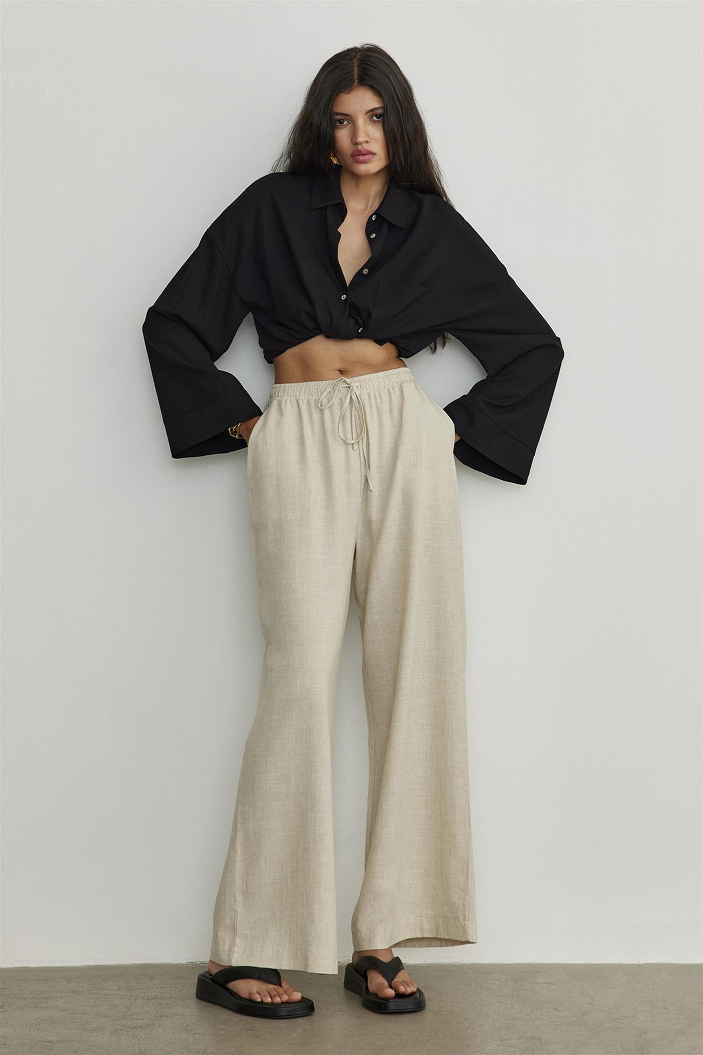 Natürel Portofino Keten Pantolon | Suud Collection