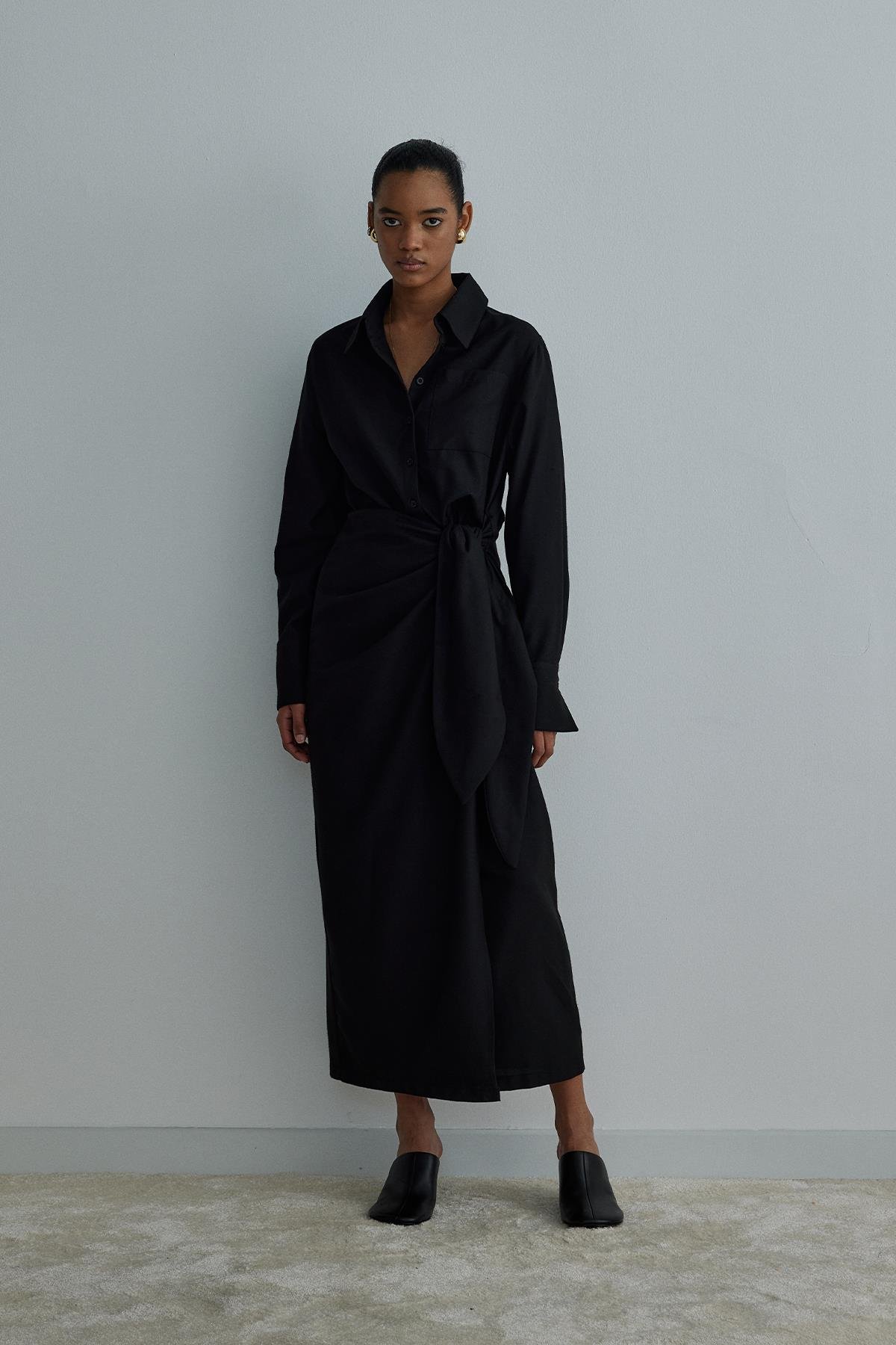 Siyah Goldie Anvelop Elbise | Suud Collection