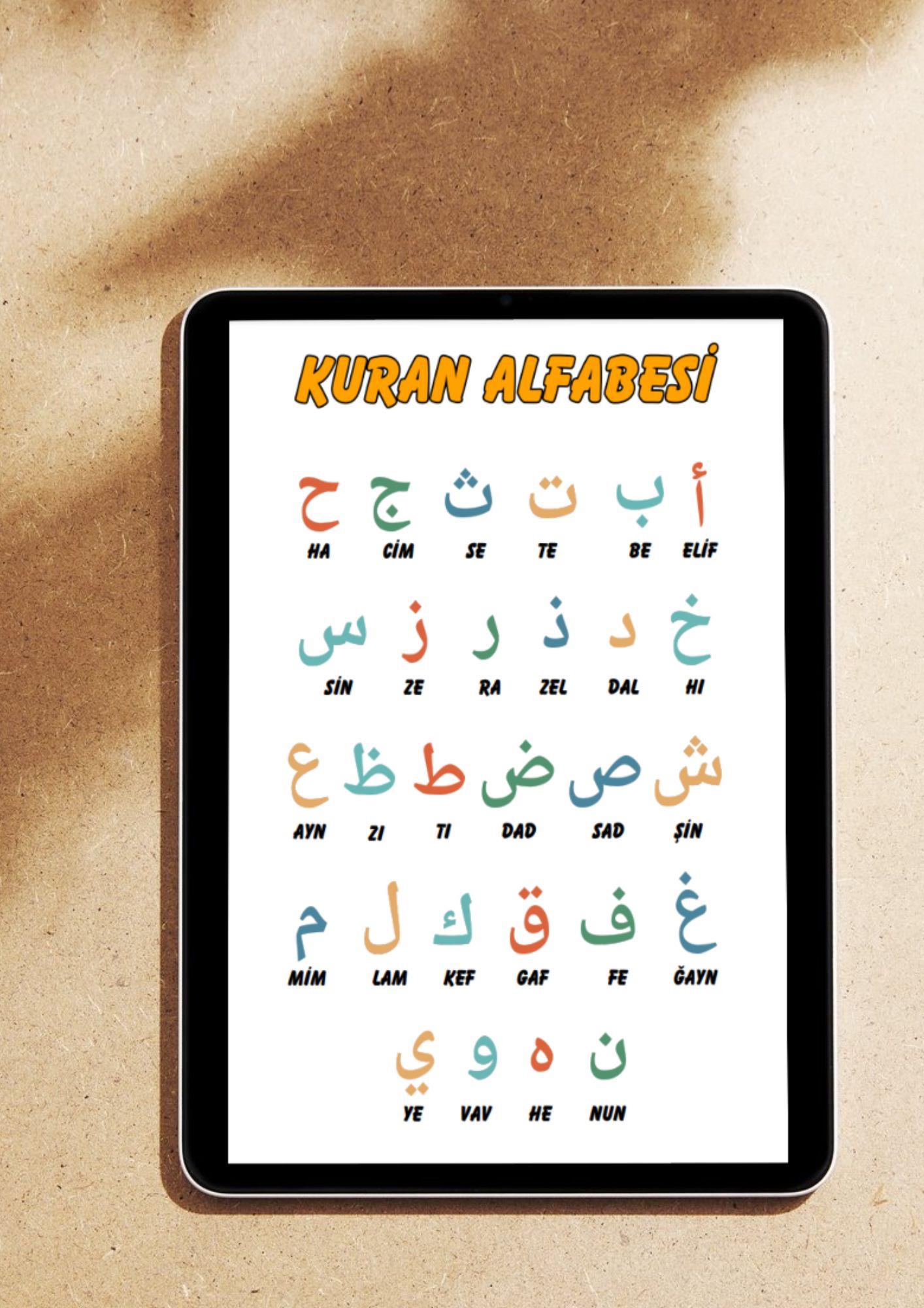 Arapça Alfabe ve Sayılar Posterleri (A3 Boyutlarında)