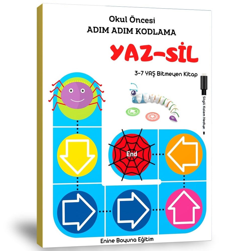Okul Öncesi Adım Adım Kodlama Yaz-Sil Kitabı