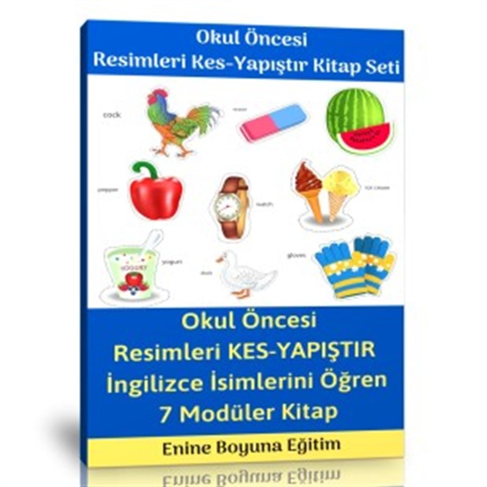 Okul Öncesi Resimleri Kes Yapıştır Etkinlik Kitap Seti