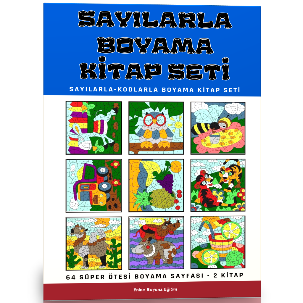 Sayılarla Boyama Seti (2 Kitap 64 Süper BOYAMA)