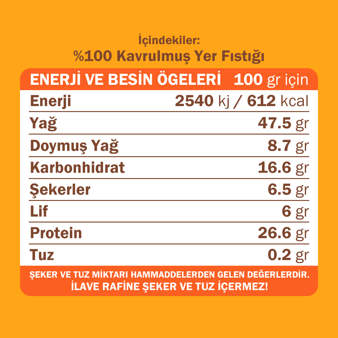 %100 Doğal Fıstık Ezmesi Classic 330g X 2 Adet
