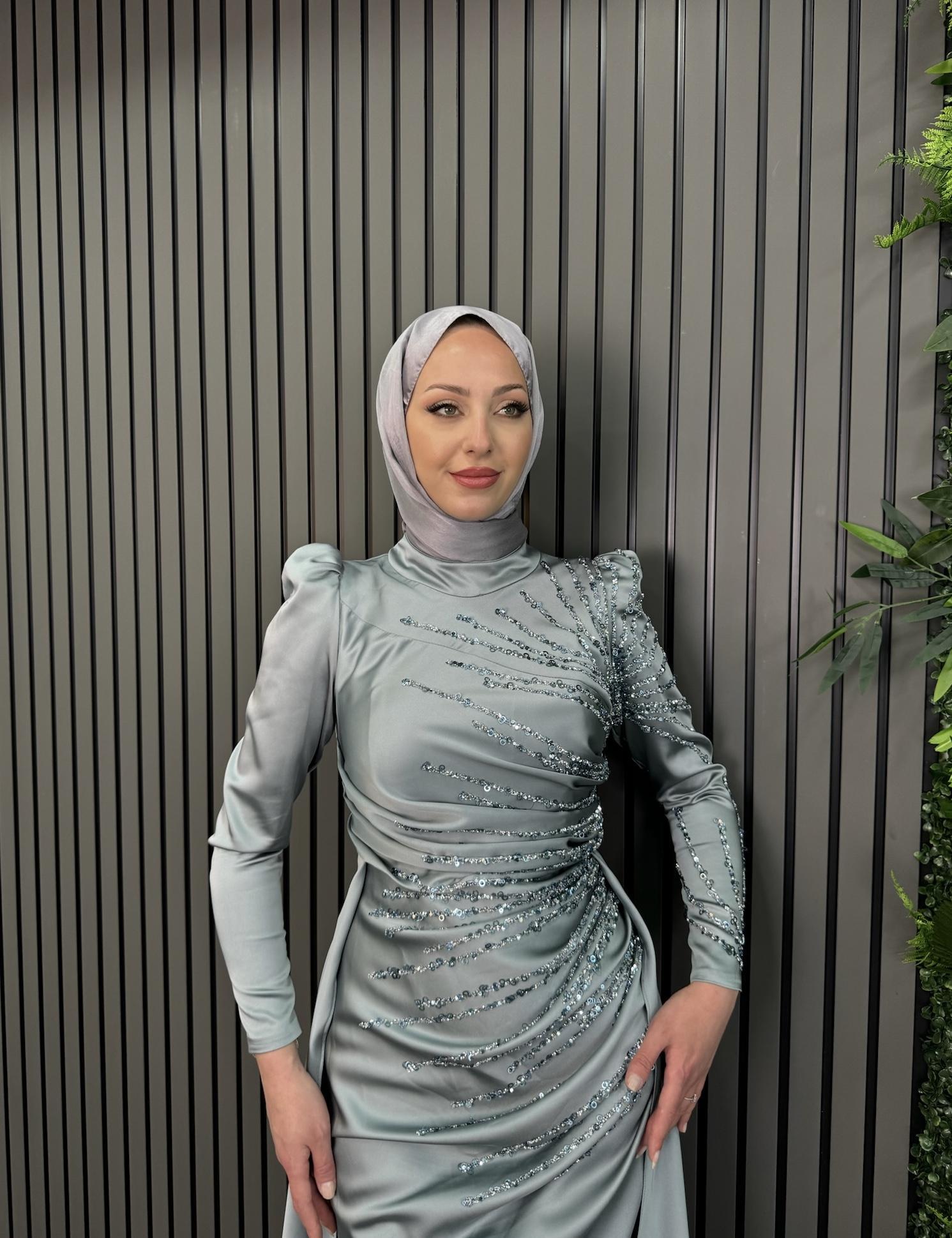 Gala Abiye Pastel Mavi