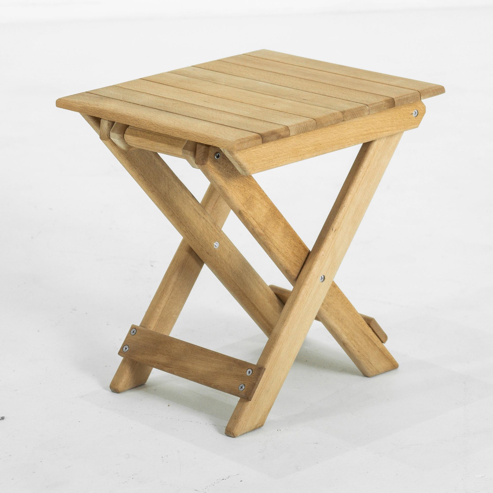 Flat Ahşap Bahçe Taburesi - Katlanır Yapı, Minderli - 30x30x38