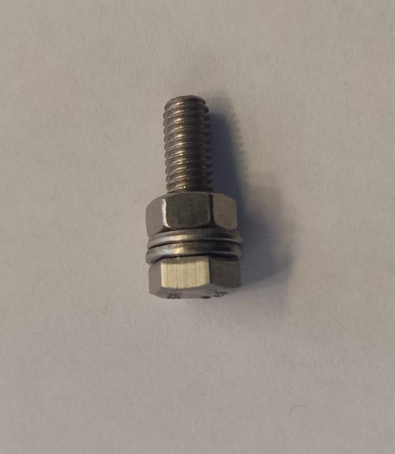 Paslanmaz Metrik 6 Krom 25mm Civata + Somun + Pul | elektrikdukani.com