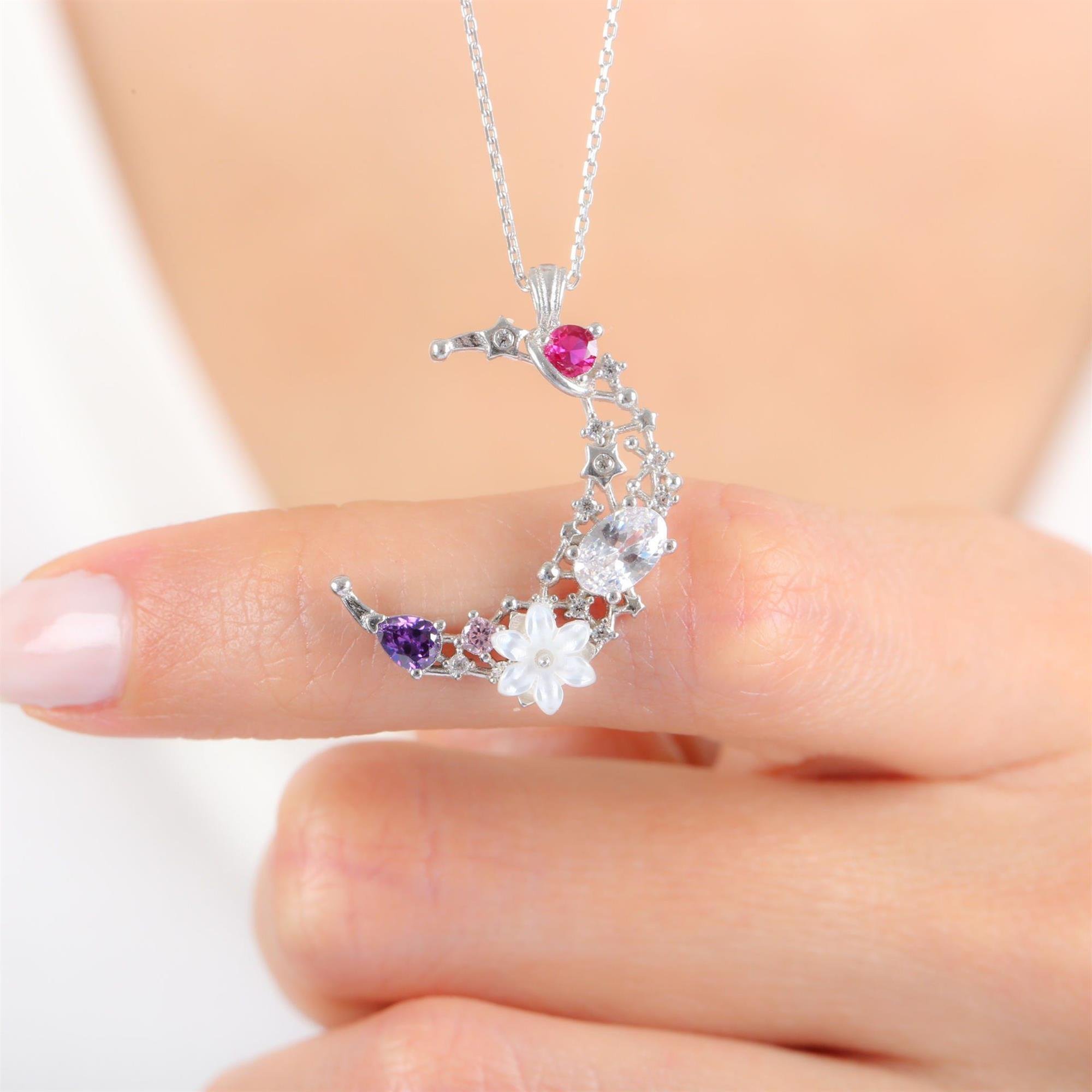 Gökyüzü Rüyası Manolya Çiçeği Gümüş Kolye | Mia Vento