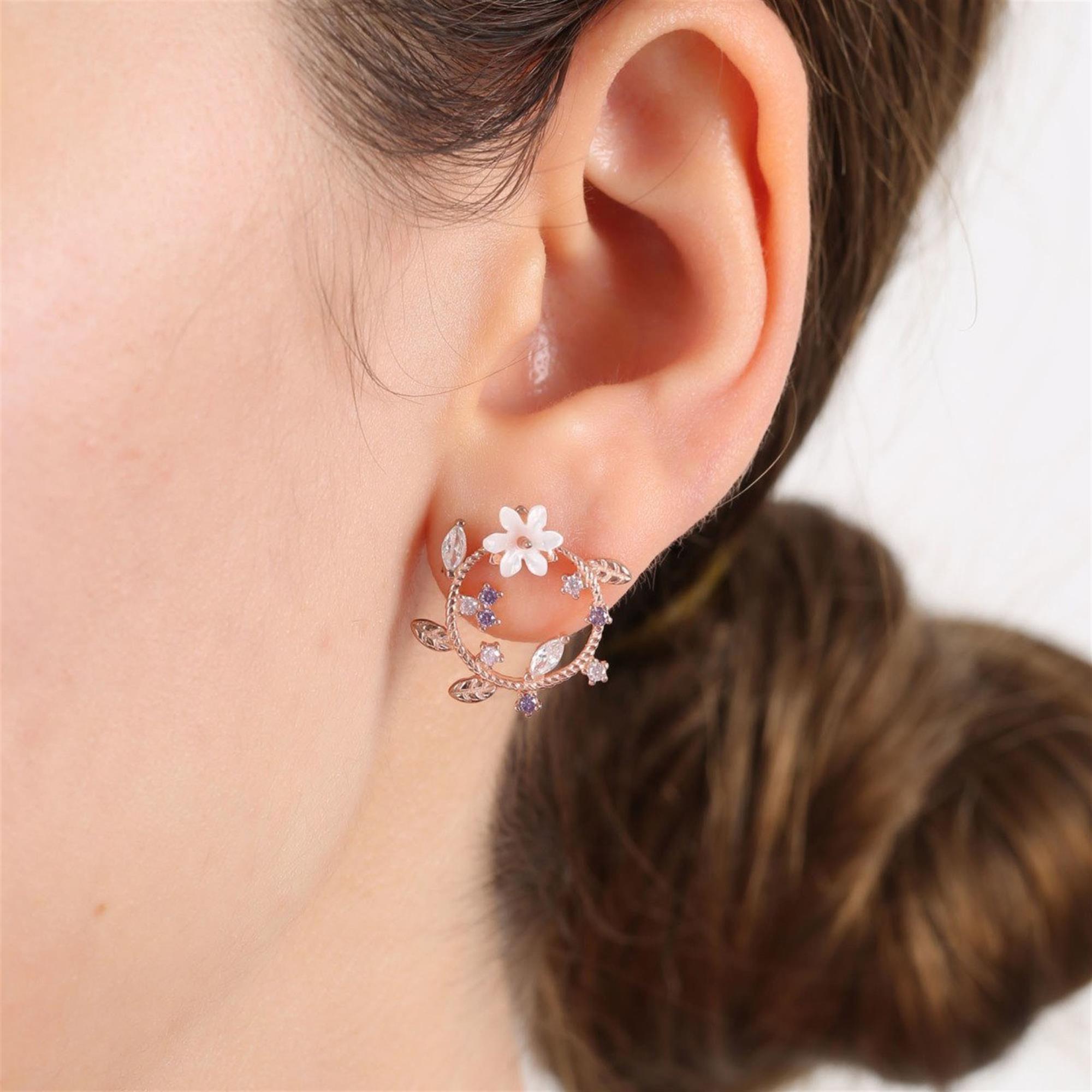 Manolya Çiçeği Mutluluk Haresi Rose Renk Flowers Gümüş İkili Set | Mia ...