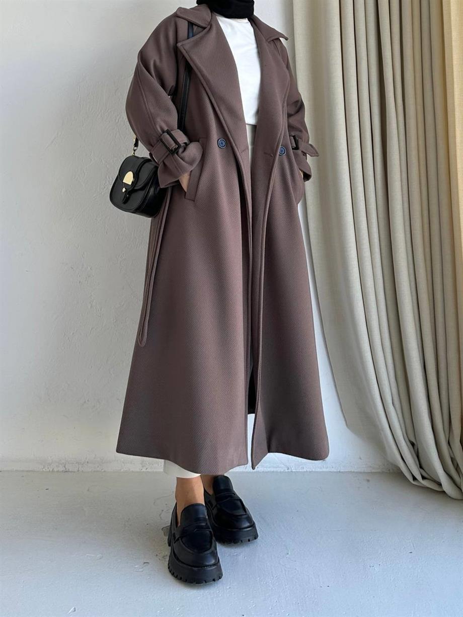 Gri Eva Kaşe Kaban - Melek Araz