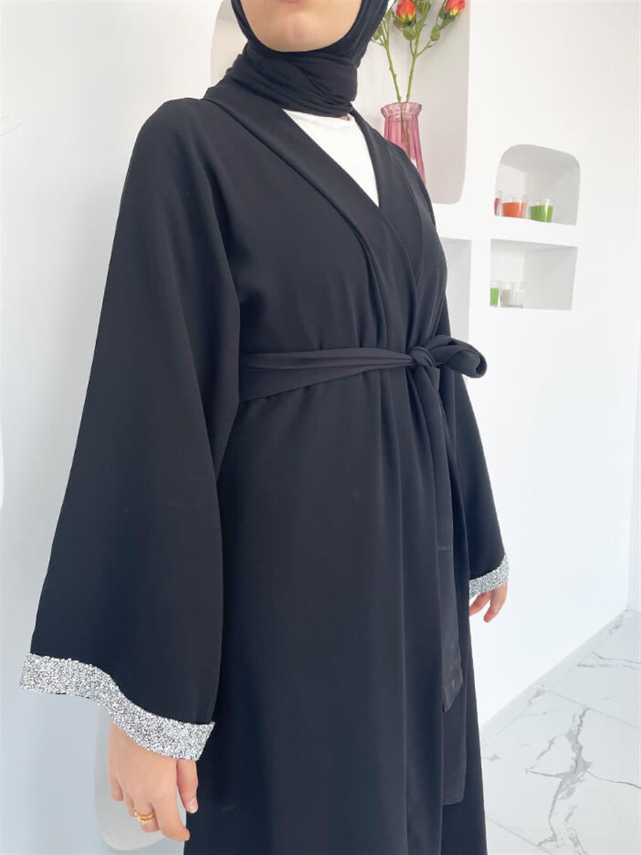Siyah Taş Abaya - Melek Araz