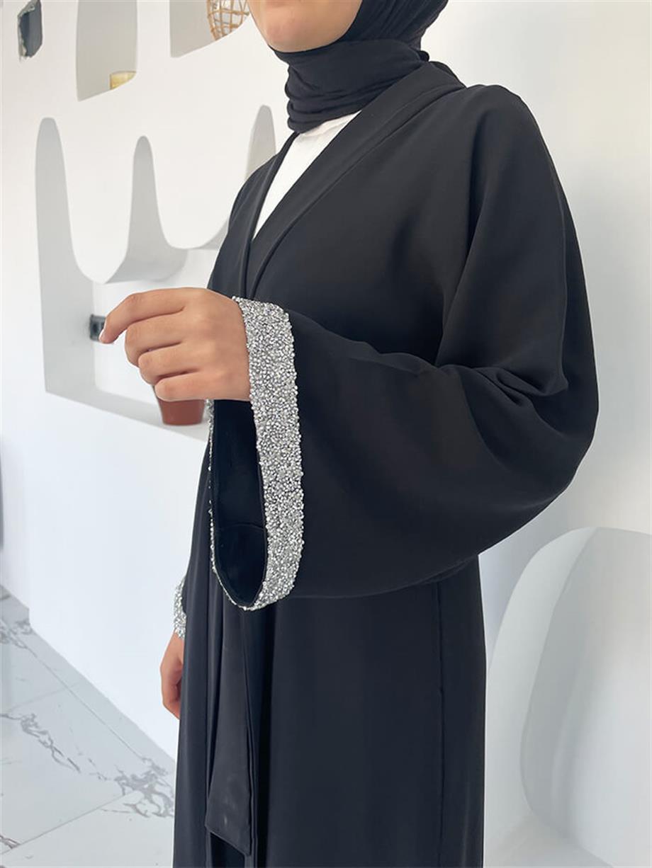 Siyah Taş Abaya - Melek Araz