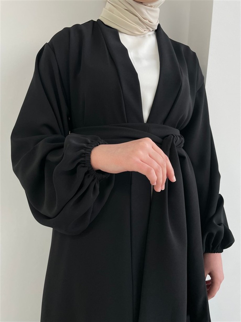 Siyah Zerda Abaya - Melek Araz