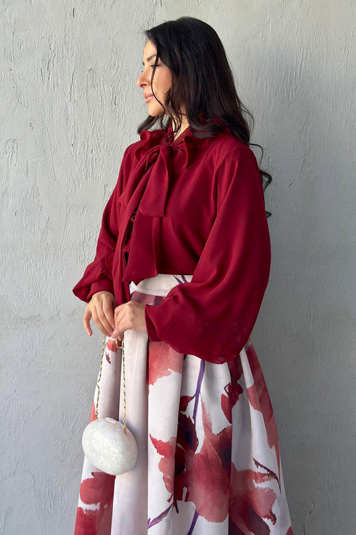 Flutra Etekli Takım | Çiçek Desenli Elegan Şıklık