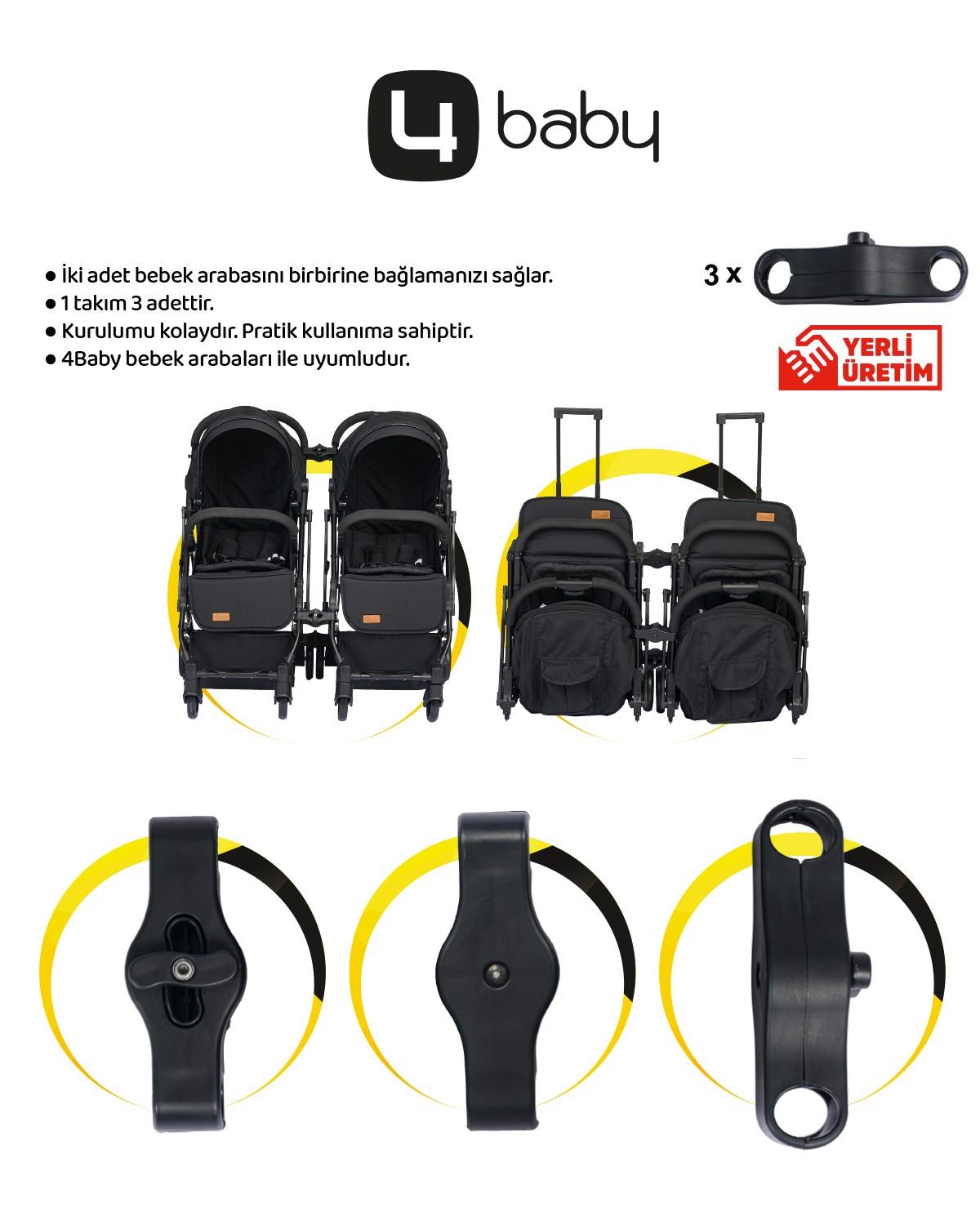 4 Baby AB-1000 İkiz Bebek Arabası Aparatı 8683363904455