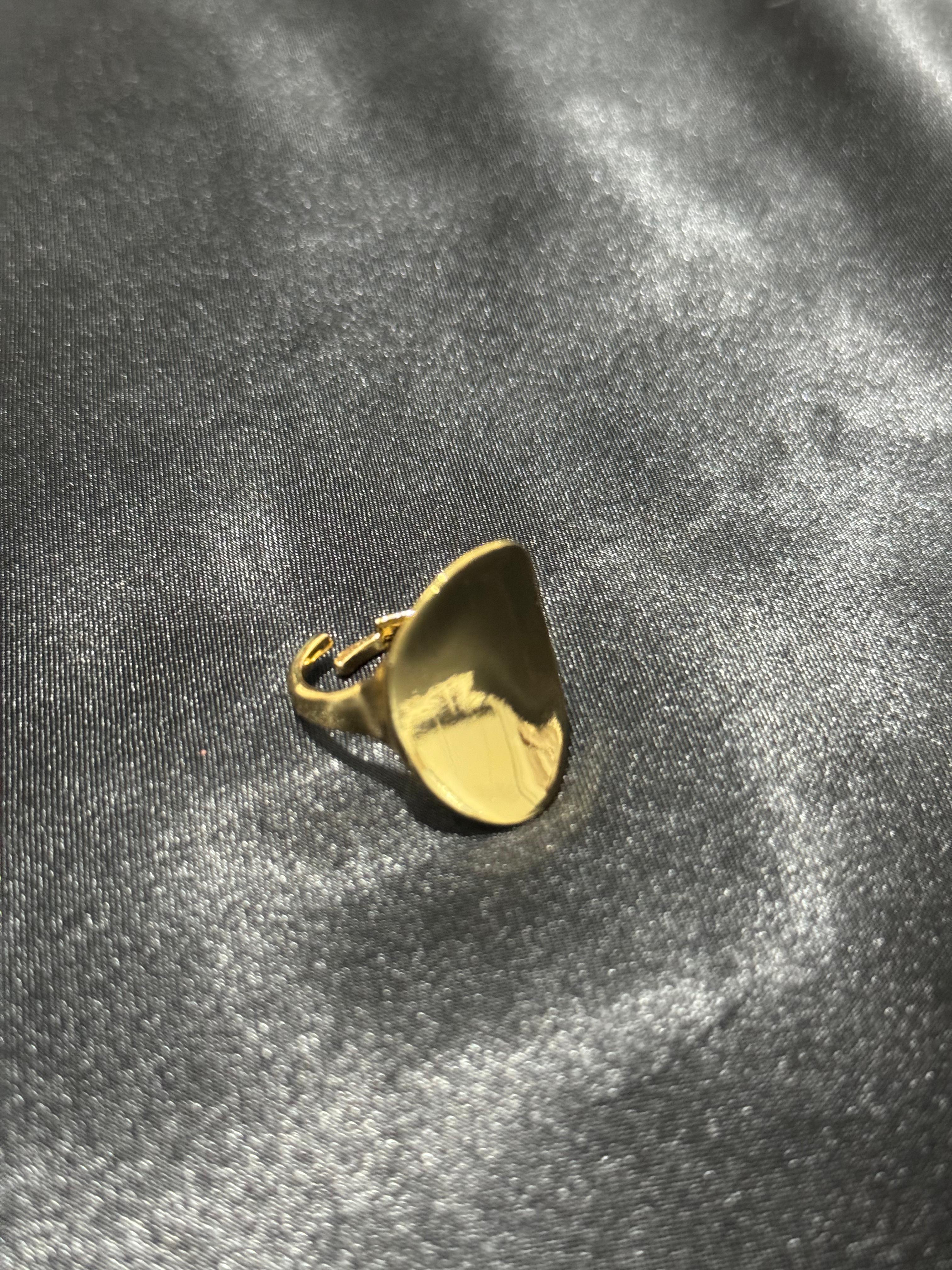 Gold Pinterest Tasarım Ayarlanabilir Yüzük