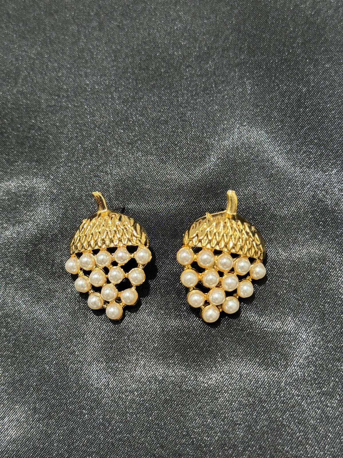 Gold Pinterest Tasarım İncili Küpe