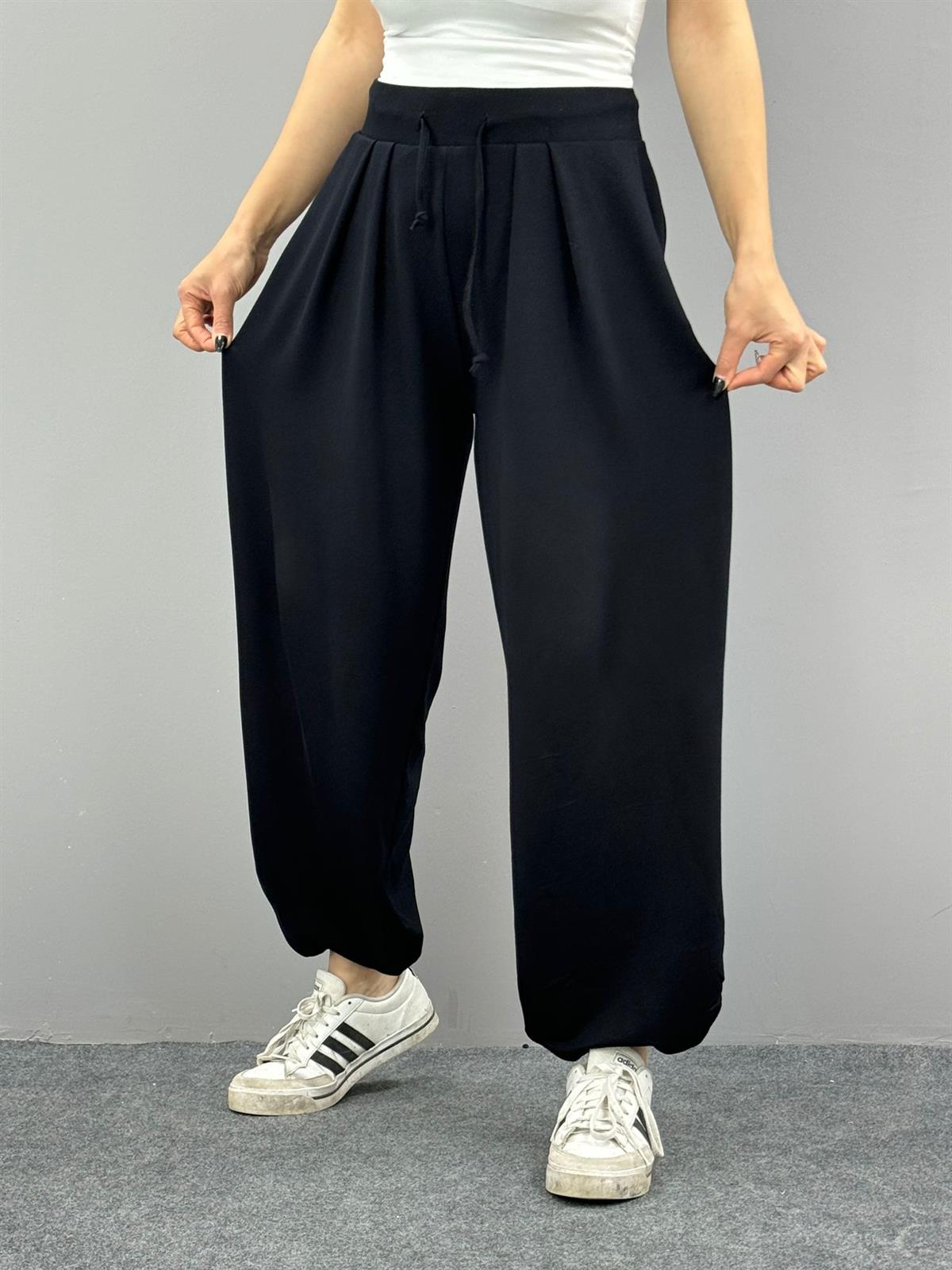 Oys Modal Siyah Şalvar Pantolon