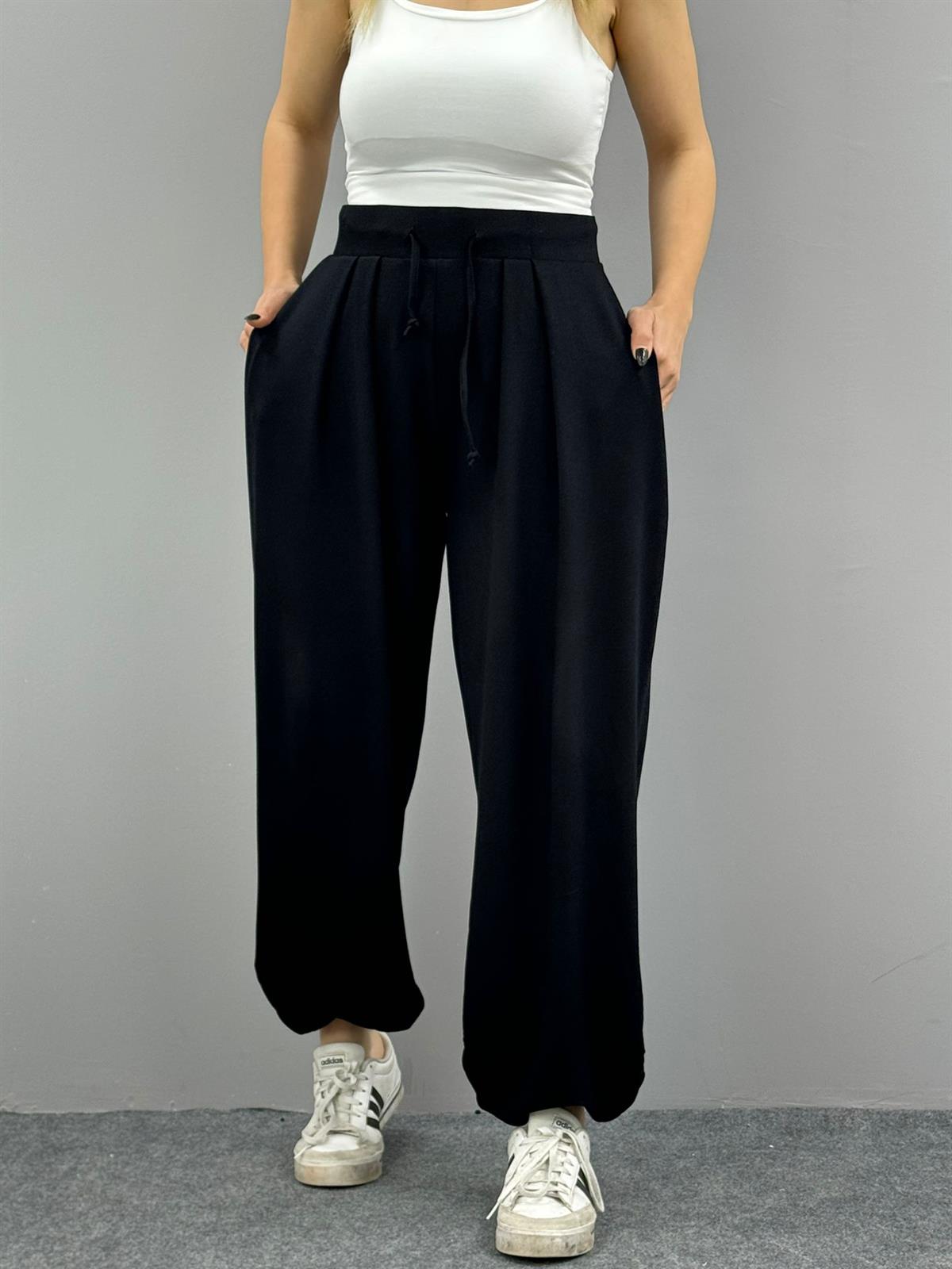 Oys Modal Siyah Şalvar Pantolon