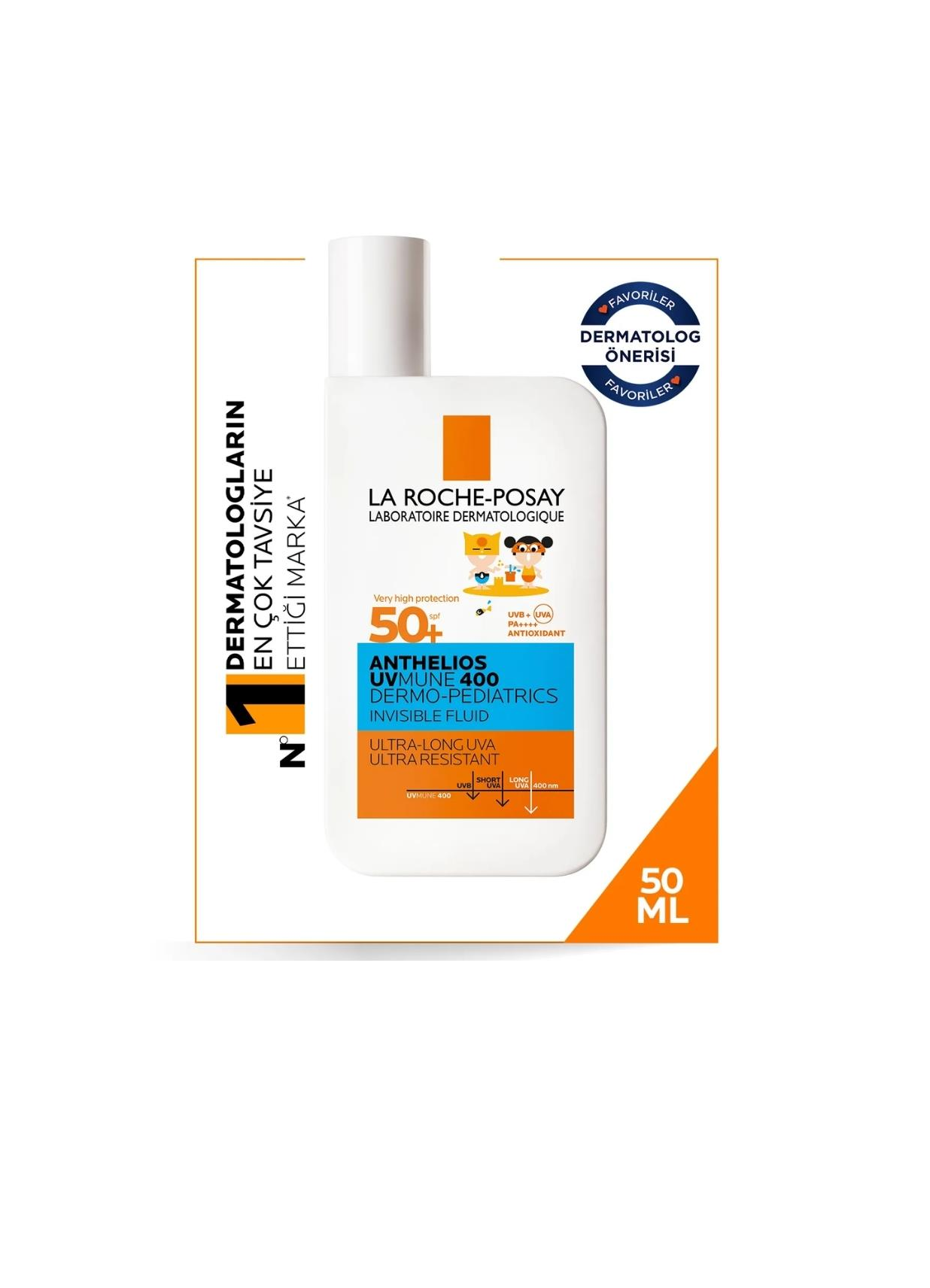 La Roche Posay Anthelios Dermo Pediatric Invisible Fluid Spf50 50 Ml