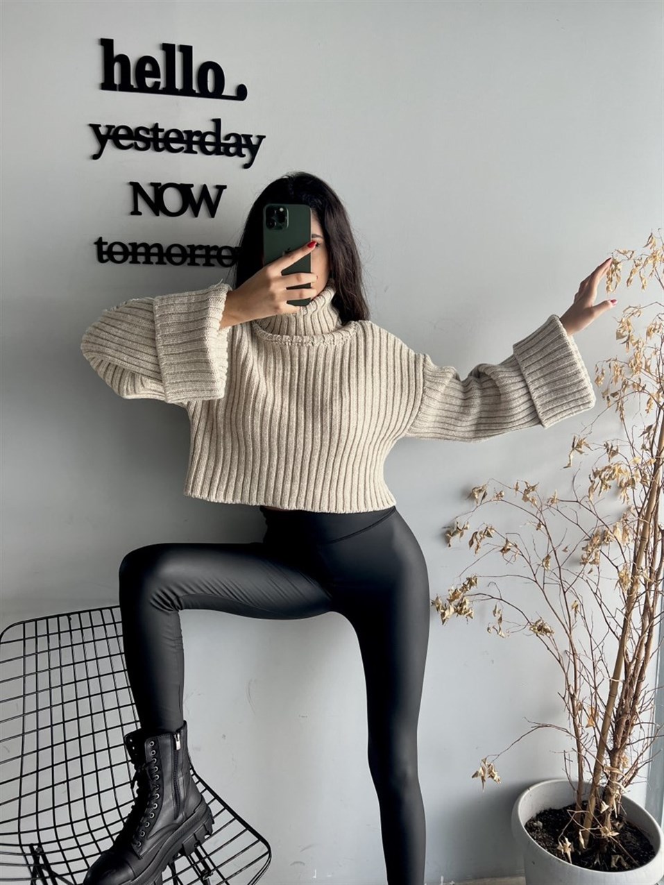 Carrie Selanik Örgü Balıkçı Yaka Triko Kazak - Tam Senin Tarzın