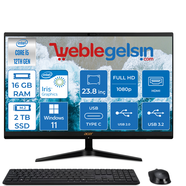 Acer Aspire C24-1700 Intel Core i5 1235U 16GB 2TB SSD Windows 11 Pro 23 ...