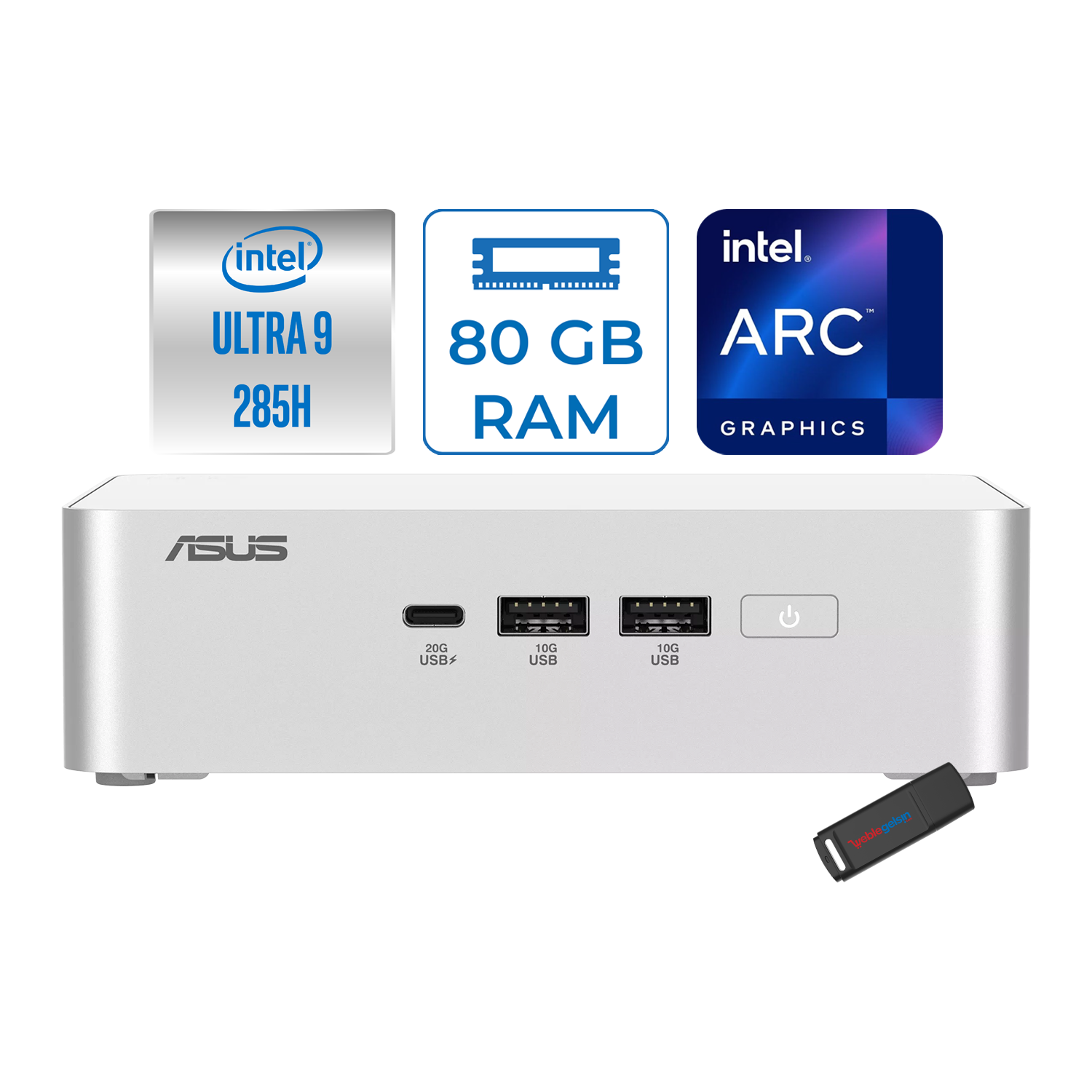 Asus NUC15 Pro+ (Plus) Intel Core Ultra 9 285H 80GB DDR5 512GB SSD ...