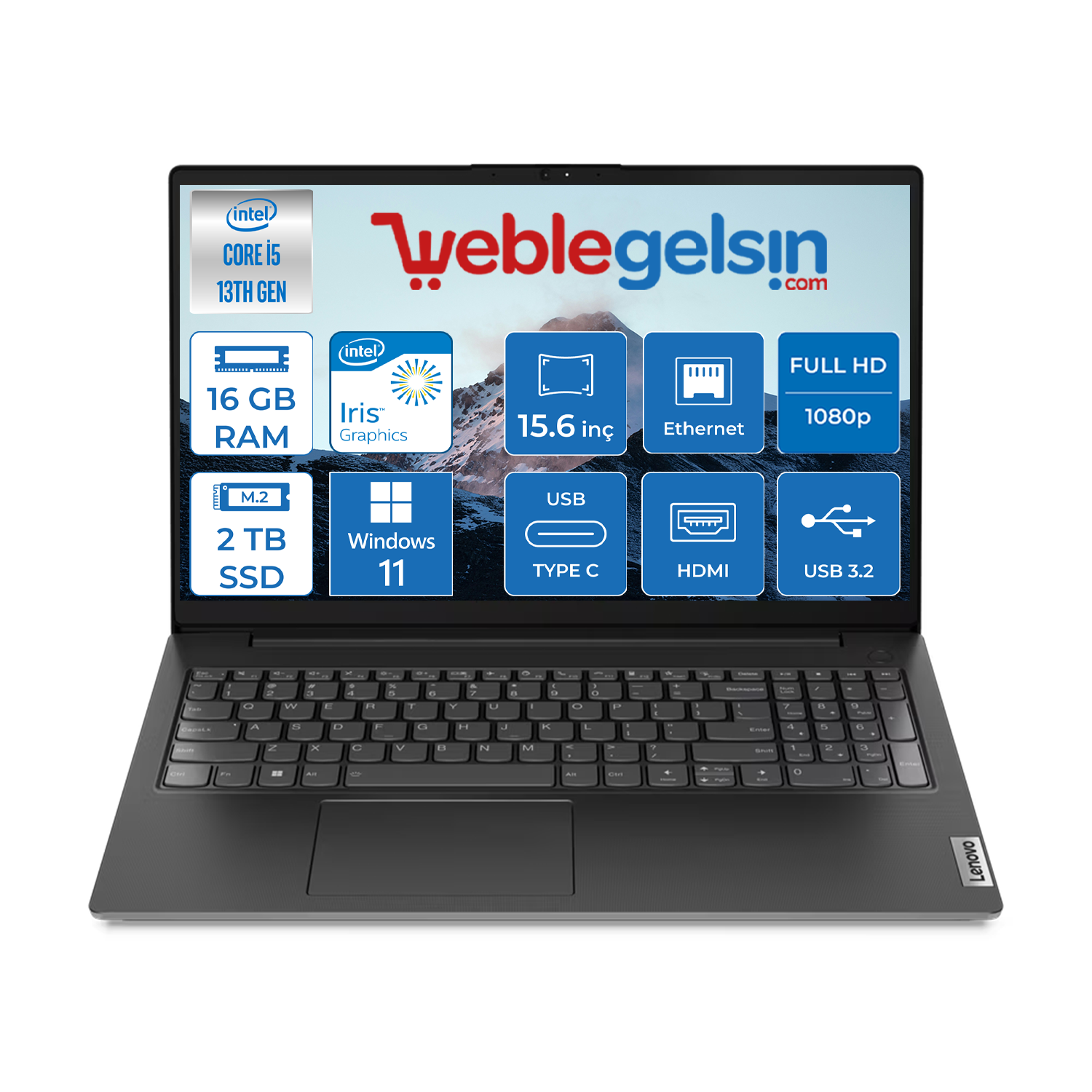 Lenovo V15 Gen4 Intel Core i5 13420H 16GB 2TB SSD Intel UHD Grafik Windows 11 Pro 15.6" Fhd ...
