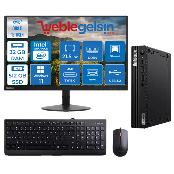 Lenovo Thinkcentre M70Q-TINY Gen 3 Intel Core i5 12400T 32GB 512GB SSD ...