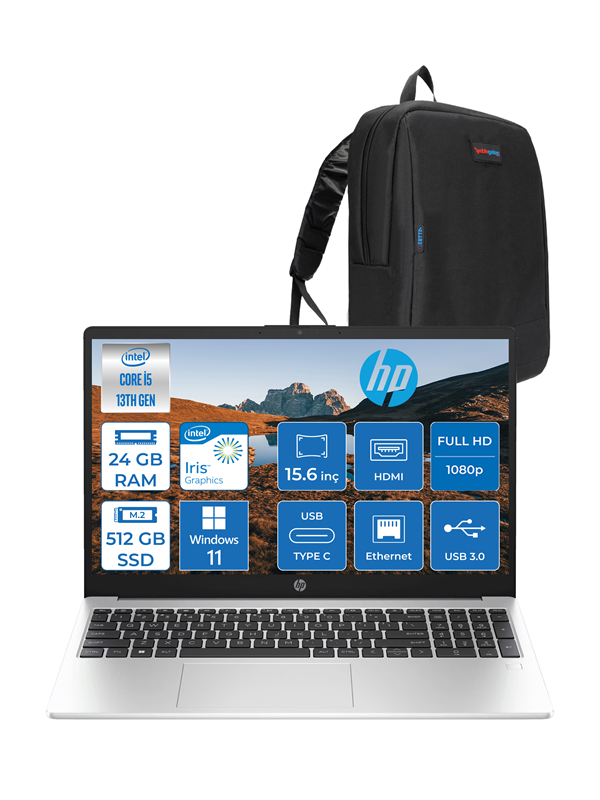 Hp 250 G10 Intel Core I5 1334U 24GB 512GB SSD Intel® Iris® Xᵉ Grafik ...