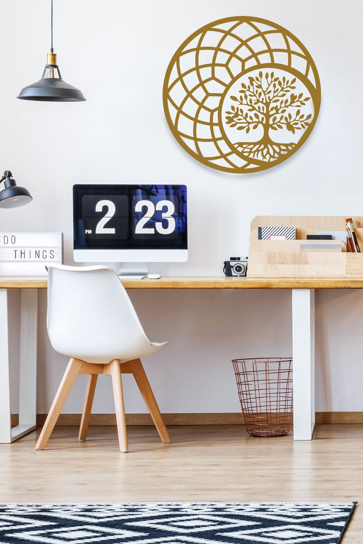 Gold Yaşam Ağacı Metal Tablo