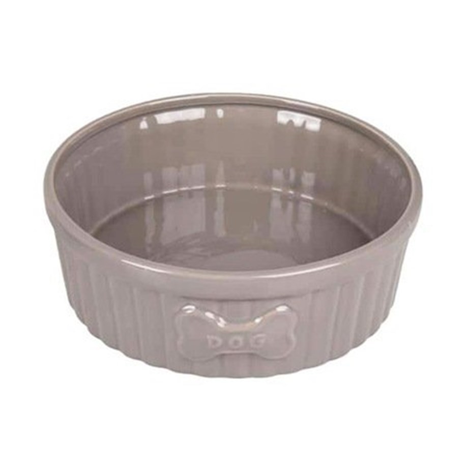 Flamingo Mabel Boz Rengi Mama Kabı - Porselen,Seramik Mama ve Su Kapları