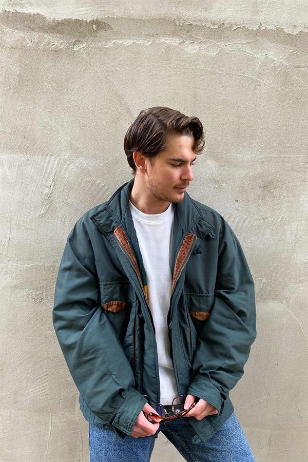 Vintage Bomber Yeşil Mont