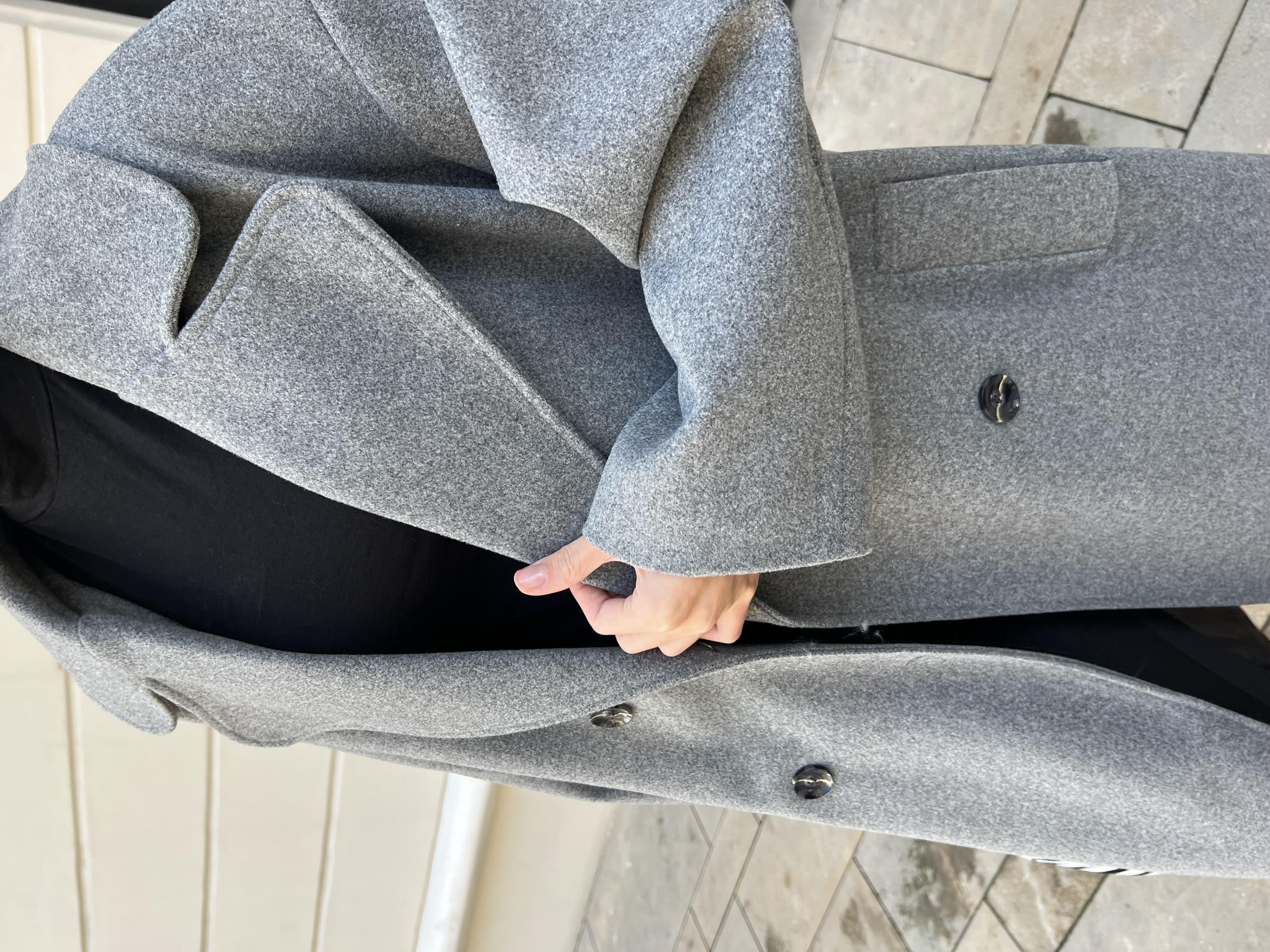 Zara Model Oversize Gri Kaşe Kaban