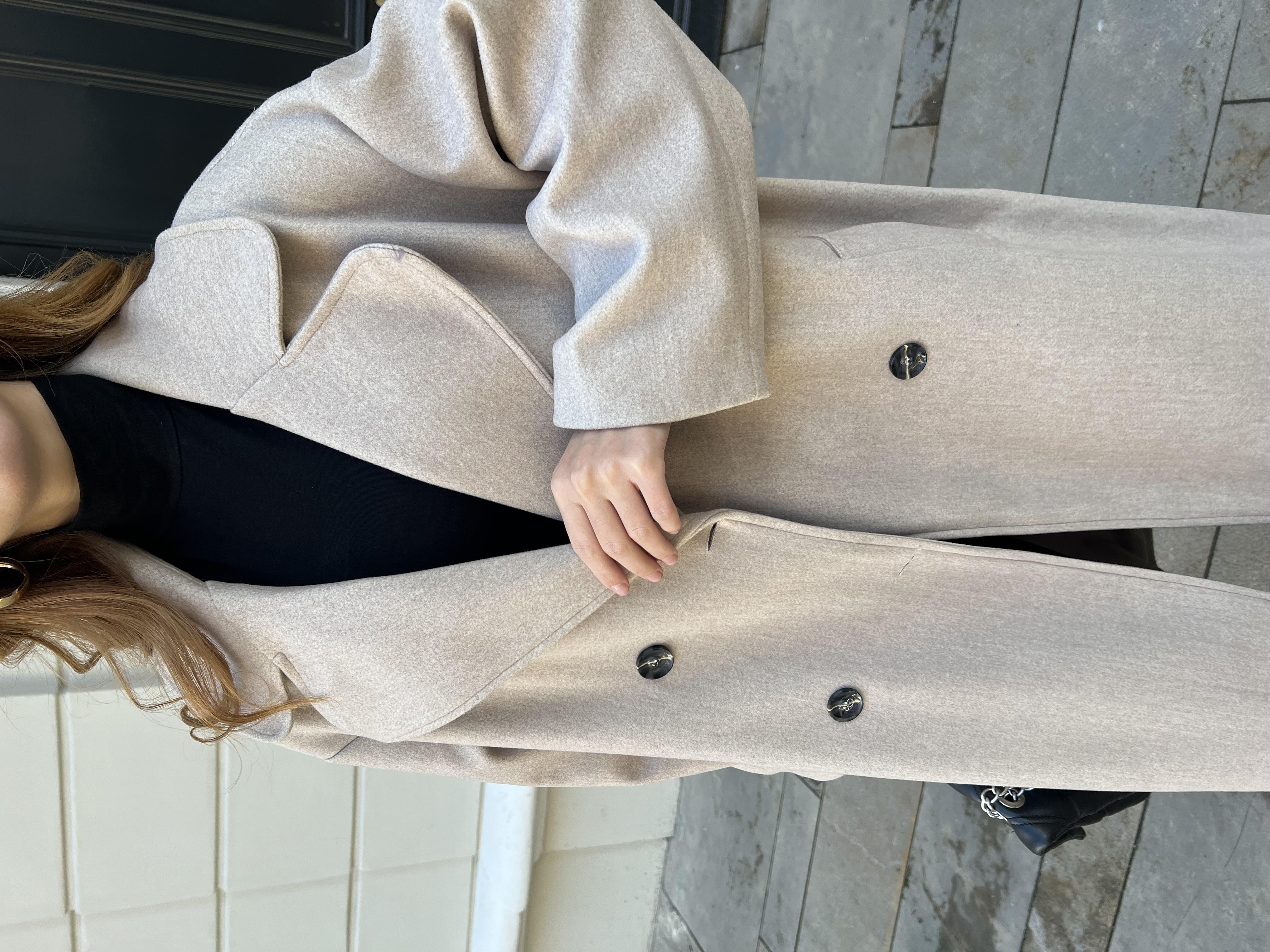 Zara Model Oversize Taş Kaşe Kaban